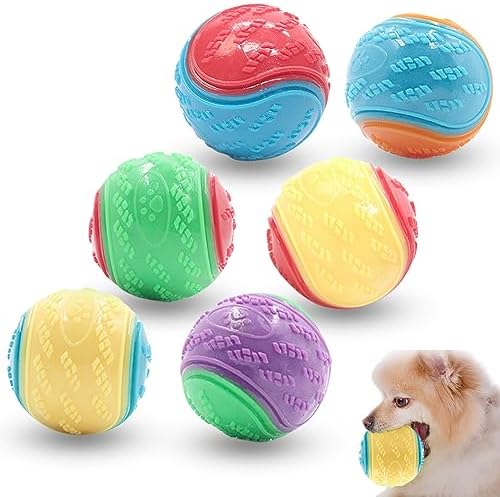6PCS Squeaky Dog Ball, Toy Balls for Dogs, Dog Teeth Grinding Ball, Dog ...