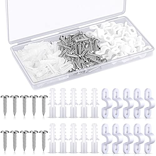 Snapklik.com : Wire Shelf Loop Clips White Plastic Shelf Clips Screws ...