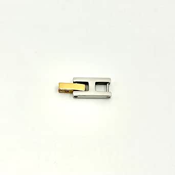 Amazon.com: Two Tone Stainless Steel FOLD Over Buckle Clasp Womens ...