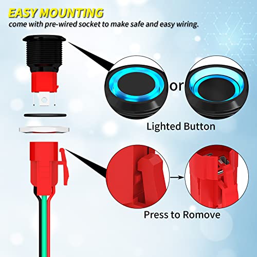 Snapklik.com : Joinfworld 20A 12V Push Button Switch Latching 19MM ...
