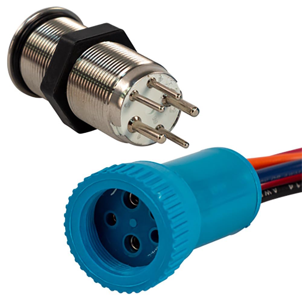 Amazon.com: Bluewater 19mm Push Button Switch - Off/On Contact - Blue ...