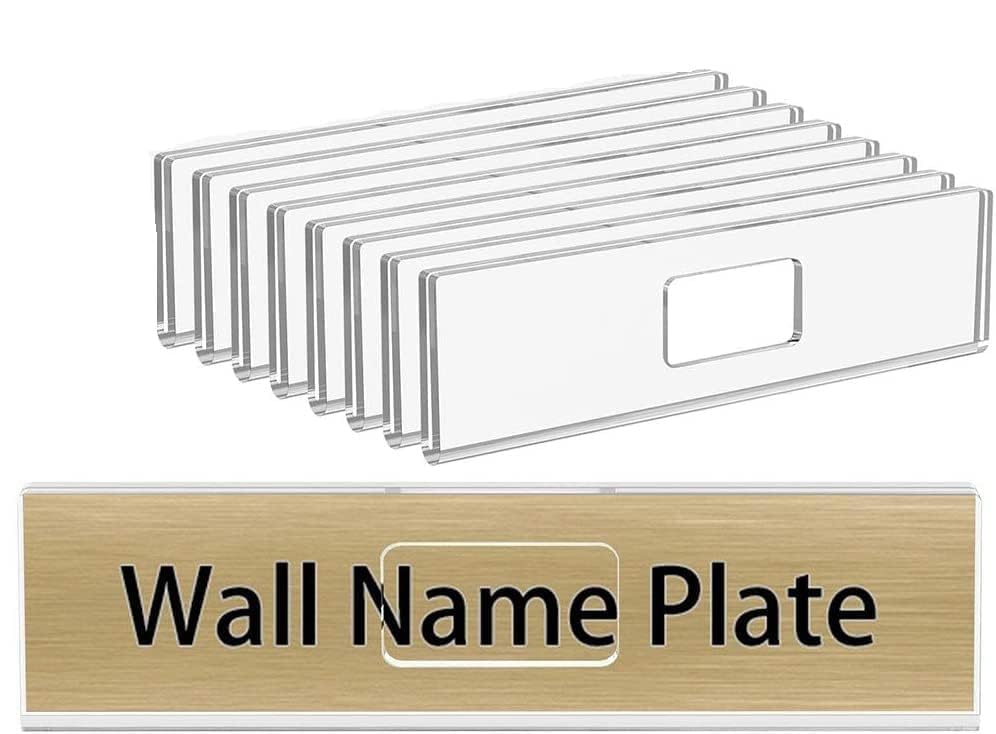 Acrylic Wall Name Plate Holder Horizontal with Double Sided Tape Name ...
