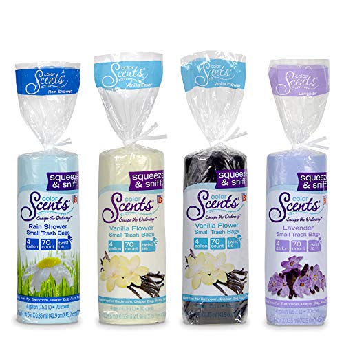 Color Scents Small Trash Bags - 4 Gallon, 840 Total Bags (12 Packs of ...