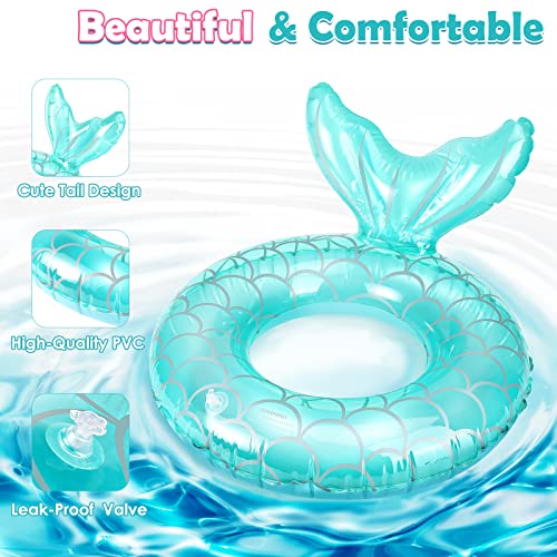 HeySplash Inflatable Swim Ring, Mermaid Tail Shaped Swimming Float Tube ...
