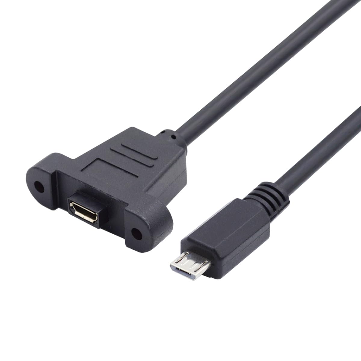 Amazon.com: cablecc Micro USB 5Pin Male to Female Extension Panel Mount ...