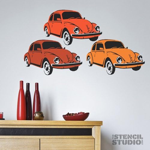 The Stencil Studio VW Beetle Car Reusable Stencil - 2 Layer Stencil ...