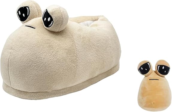 Amazon.com | Fantasyer Sad Pou Plush Slippers Female with POU, Kawaii ...