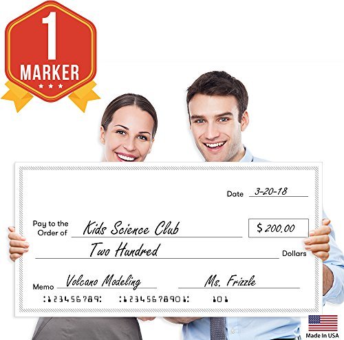 Giant Check for Presentation - 16" x 32", Big Oversized Blank Check for ...