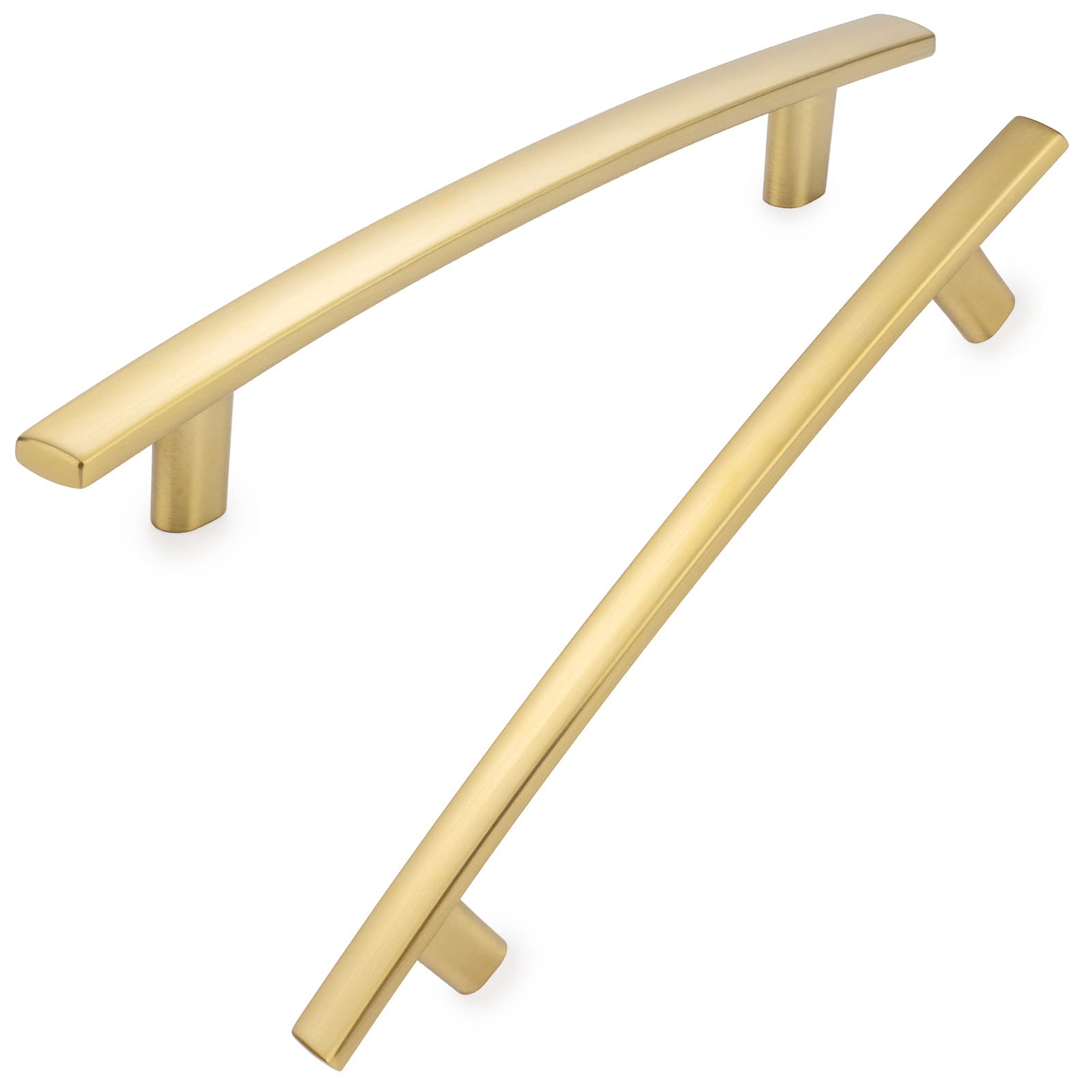 KOOFIZO Curved Bar Cabinet Pull - Brushed Gold Furniture Arch Handle, 5 ...