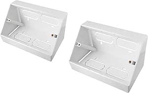 Auline 45 Degree Angled Pattress Surface Mounted Back Box in White (2 ...