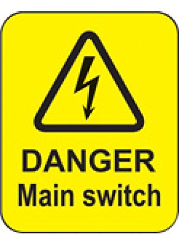 Caledonia Signs 59796 Danger Main Switch Label, 40 mm x 50 mm (Pack of ...