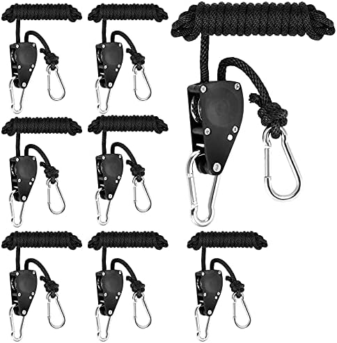 Amazon.com: HEIHAK 4 Pair 1/4 Inch 8 Feet Long Adjustable Rope Clip ...