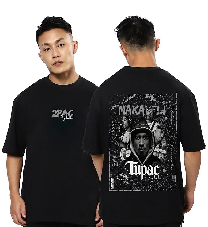 Buy Darkbuck® Tupac Shakur Rapper Oversized T Shirt for Men and Women ...