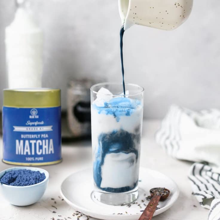 BLUE TEA - Butterfly Pea Vanilla Matcha Powder (1.76 Oz) | Blue Matcha ...