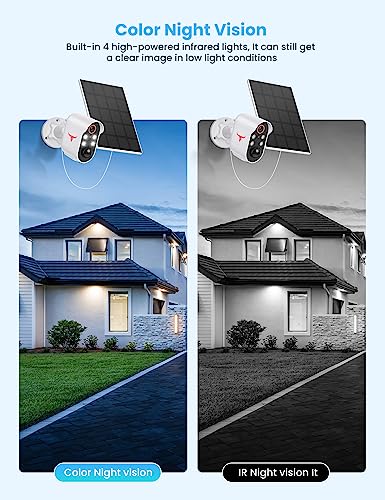 Aiwit Wireless Security Camera Home Surveillance With Solar Panels Hd Night Vision Ai