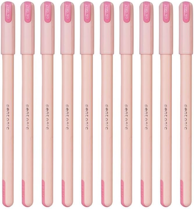 Pentonic Frost 0.6 mm Refillable Gel Pen | Pastel Pink Body | Red Ink ...