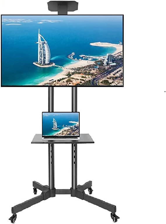 Buy Hot Tech! TV Floor Stand Trolley with Wheels for 37 to 70 Inch LCD ...