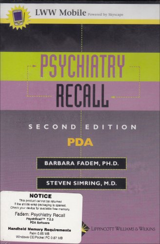 Amazon | Psychiatry Recall Pda (Recall Series) | Fadem, Barbara ...