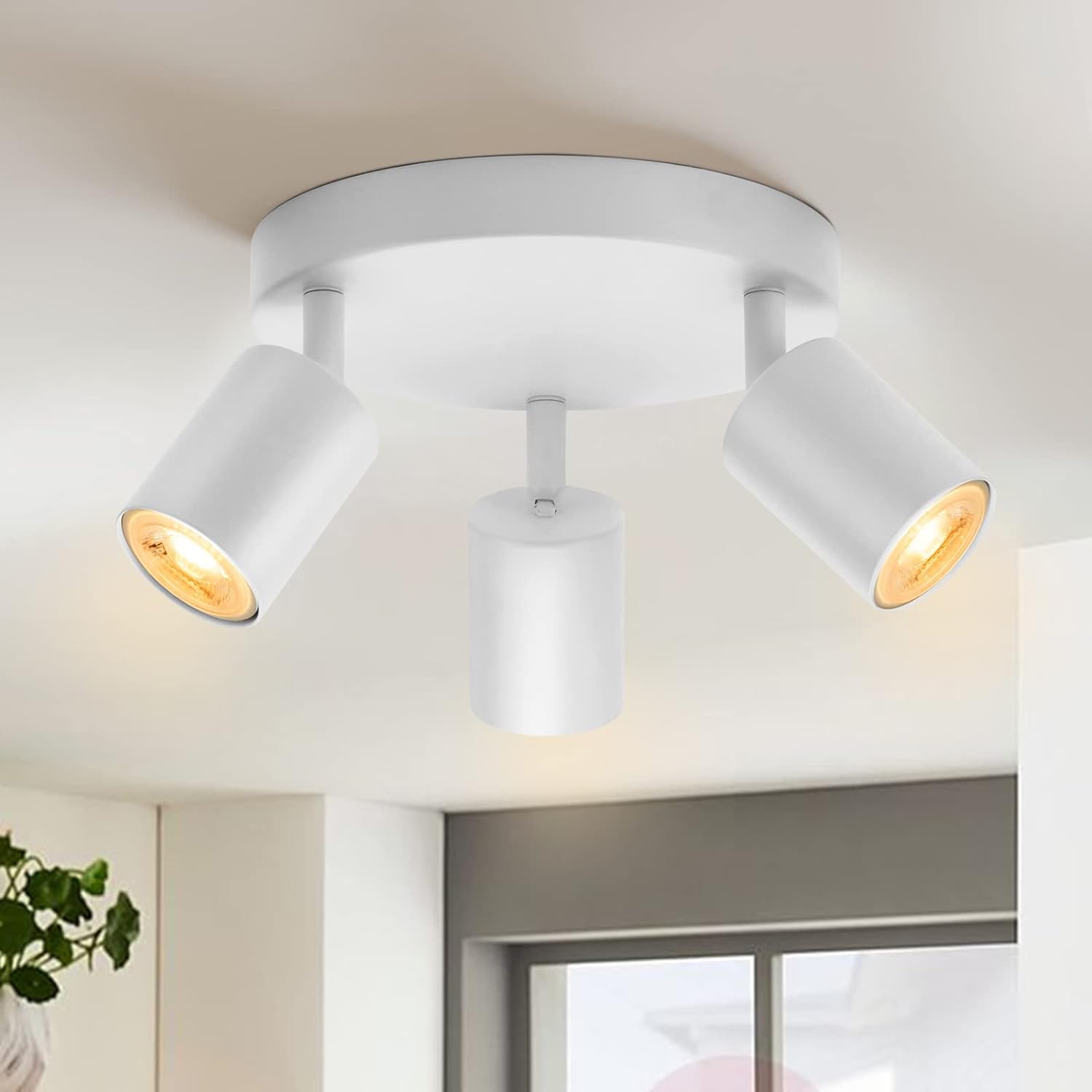 Wowatt Ceiling Spotlight Rotatable 3 Way Spot Light Gu10 Modern ...