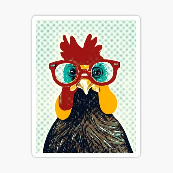 Amazon.com - Chicken with Headband Cute Sticker | Vinyl | Decal ...