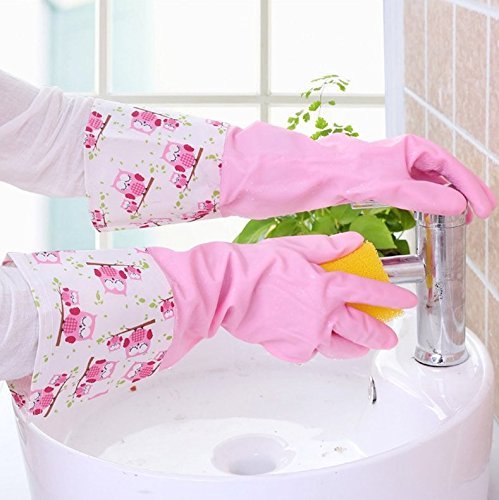 Pvc Reusable Kitchen Hand Gloves (Free Size -1 Pair)kitchen cleaning ...