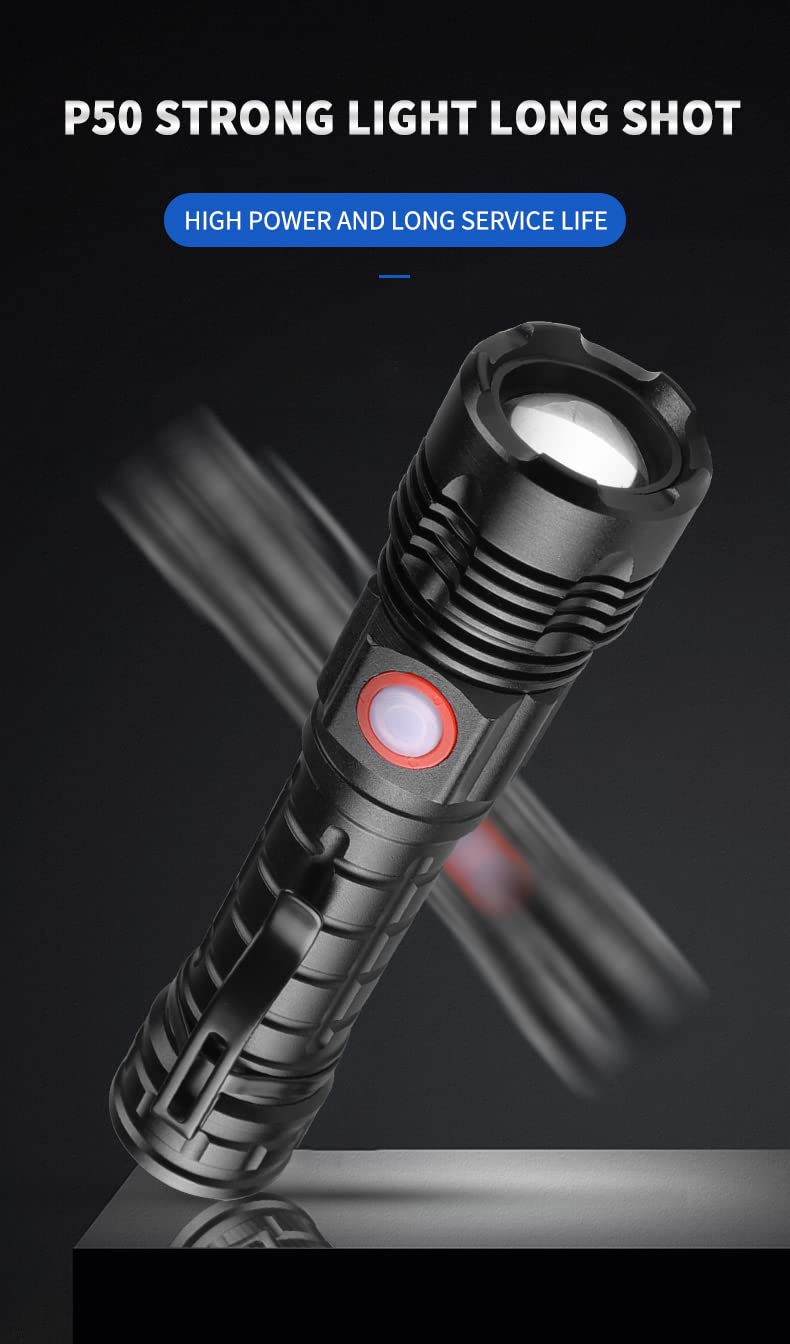 Torce Led Alta Potenza Ricaricabili Torcia LED BESTSUN XHP50 - 6000 ...