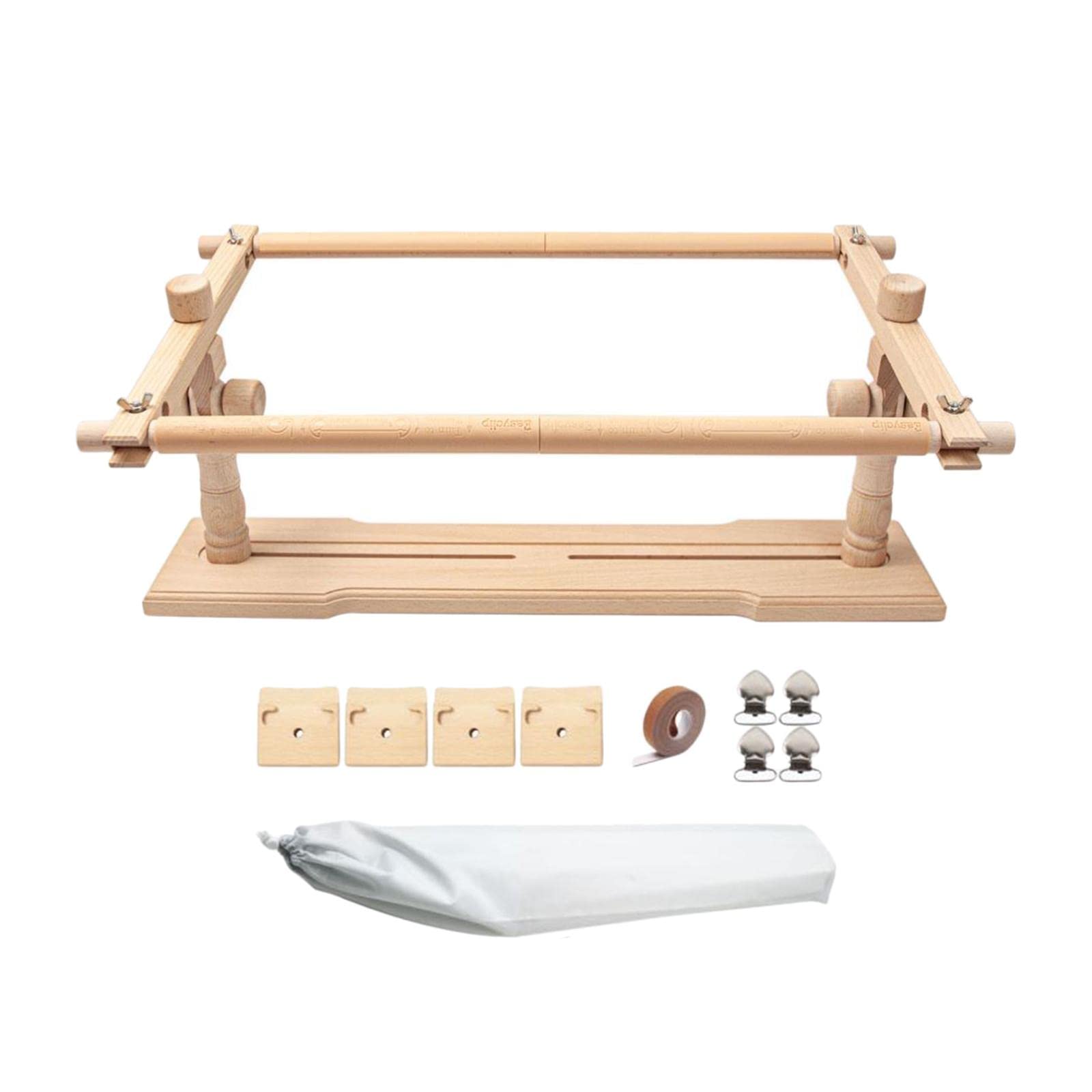 Amazon | P Prettyia クロスステッチフレーム スクロール刺繍 ウッドプロジェクト 1セット 多機能 ギフト 回転テーブルトップ継手 クロスステッチスタンド テーブルスタンド ...