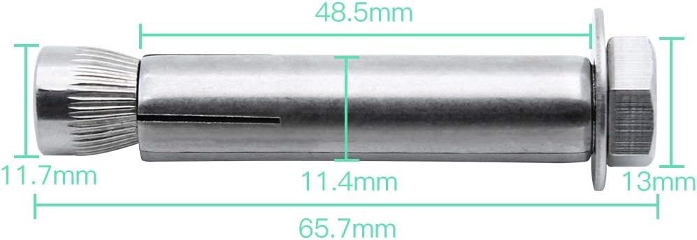 JaneYi (6 Pack) Expansion Screw Bolts M8 x 60mm 304 Stainless Steel ...