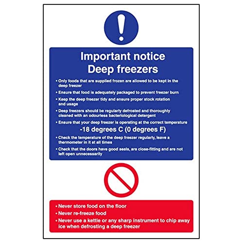 V Safety Important notice deep freezers-200x300mm-Magnetic Safety Sign ...