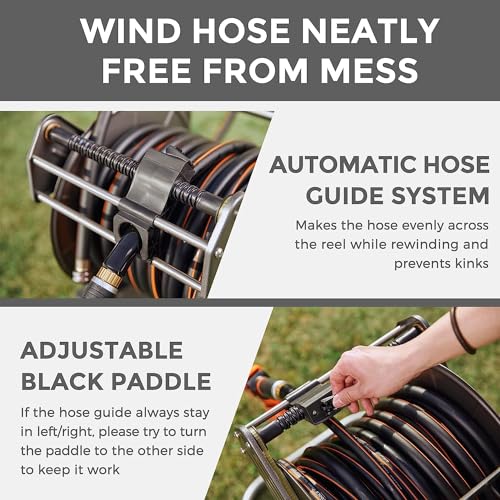 Snapklik.com : Giraffe Tools Garden Hose Reel Cart