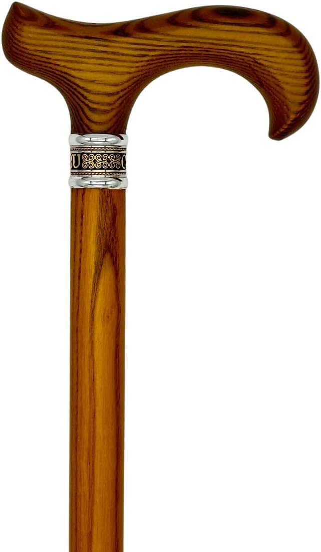 Classy Canes Derby Handle on Natural Wood Shaft with Gentlemen Collar ...