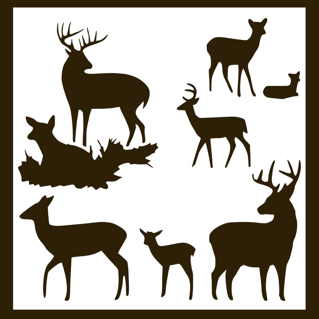 Amazon.com: 8"x8" Deer Stencil, Deer Stencils - Wildlife Stencils ...