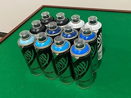 Loop Colors Spray Paint 12 Pack Assorted Colors 400ml (Blue Pack ...