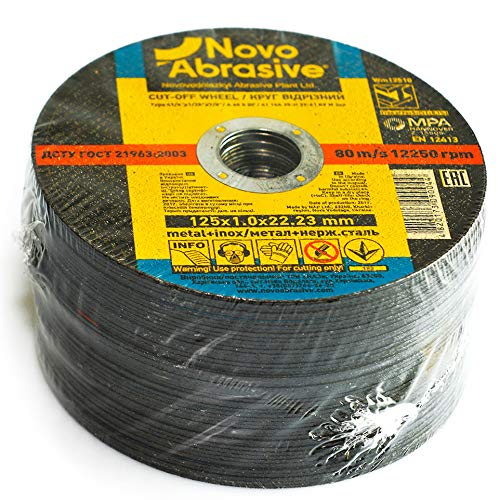 NOVOABRASIVE dischi da taglio flessibile in acciaio inox 125 x 1,0 mm ...