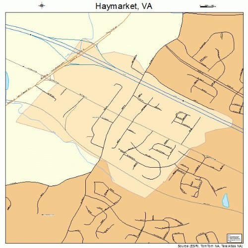 Large Street & Road Map of Haymarket, Virginia VA - Printed poster size ...