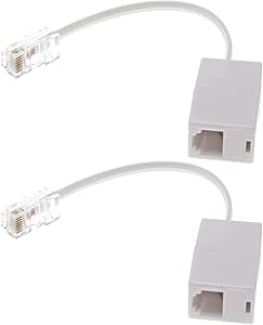 eMagTech 2PCS RJ11 to RJ45 Converter Adapter Telephone Splitter ...