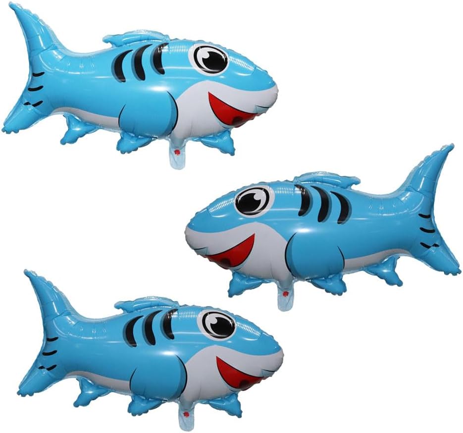 Amazon.com: Siticoto 3 PCS Shark foil Balloons, 31 Inch Blue Shark ...