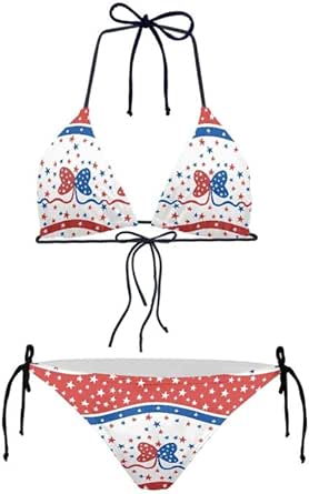 Amazon.com: Poetesant Aztec Tribal Bikini for Women Tribe Tie Side ...