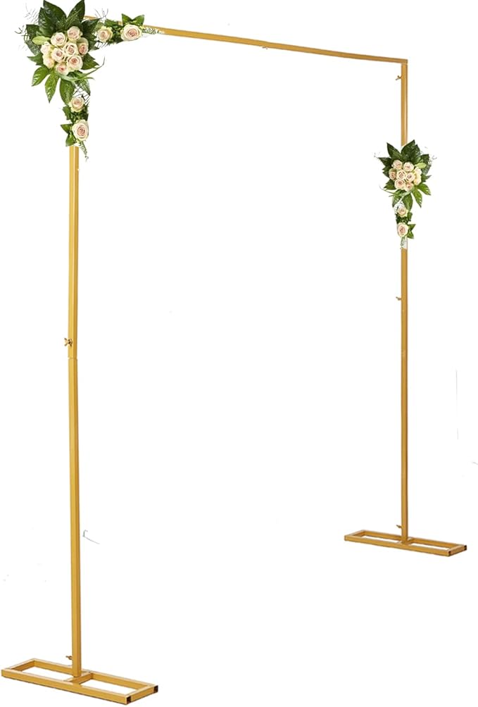 GARFANS Metal Wedding Arch Stand with Base Square Wedding Arches with ...