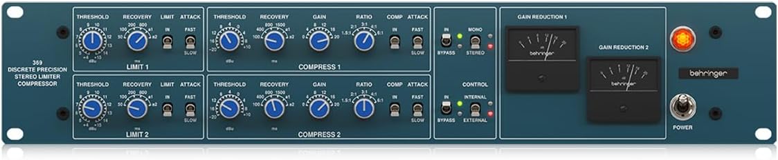 Amazon.com: Behringer 369 Compresor estéreo clásico de precisión de 2 ...