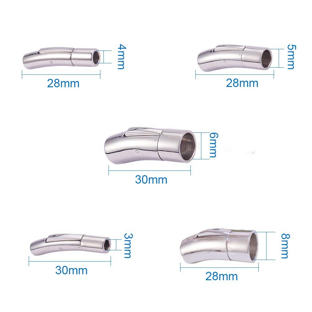 Snapklik.com : 5 Sets 304 Stainless Steel Leather Cord End Cap Snap ...