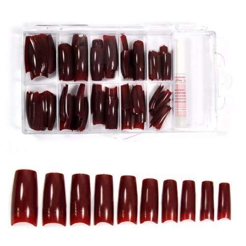 Amazon.com: Colored French Nail Tips with Tip Box & Glue (100pcs ...