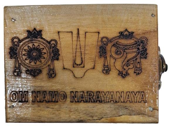 Buy Teak Wood Thiruman Box Thenkalai Square Box with Thiruman ...