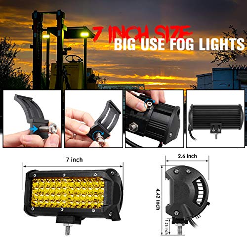 Snapklik.com : 2 PCS 7 Inch Yellow Led Light Bars 96 PCS Led 13824LM ...