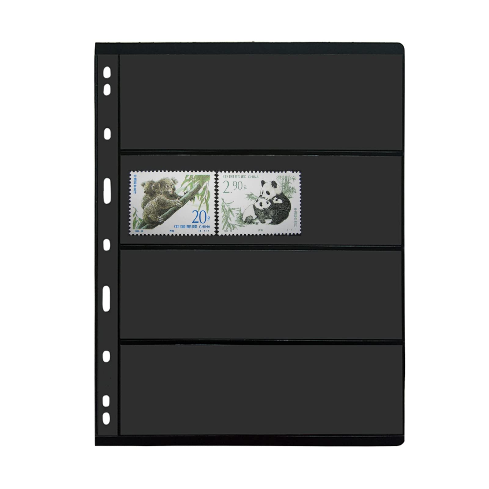 Buy 20 Sheet Stamp Pages, 4 Rows Pages for Stamp Collectors, 9-Hole ...