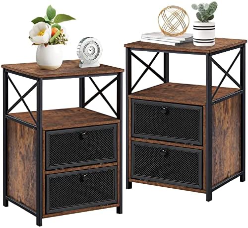 Amazon.com: VECELO Modern Night Stand, End Side Table with Storage ...
