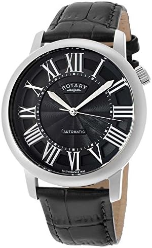 Rotary Mens Analogue Classic Automatic Watch with Leather Strap ...