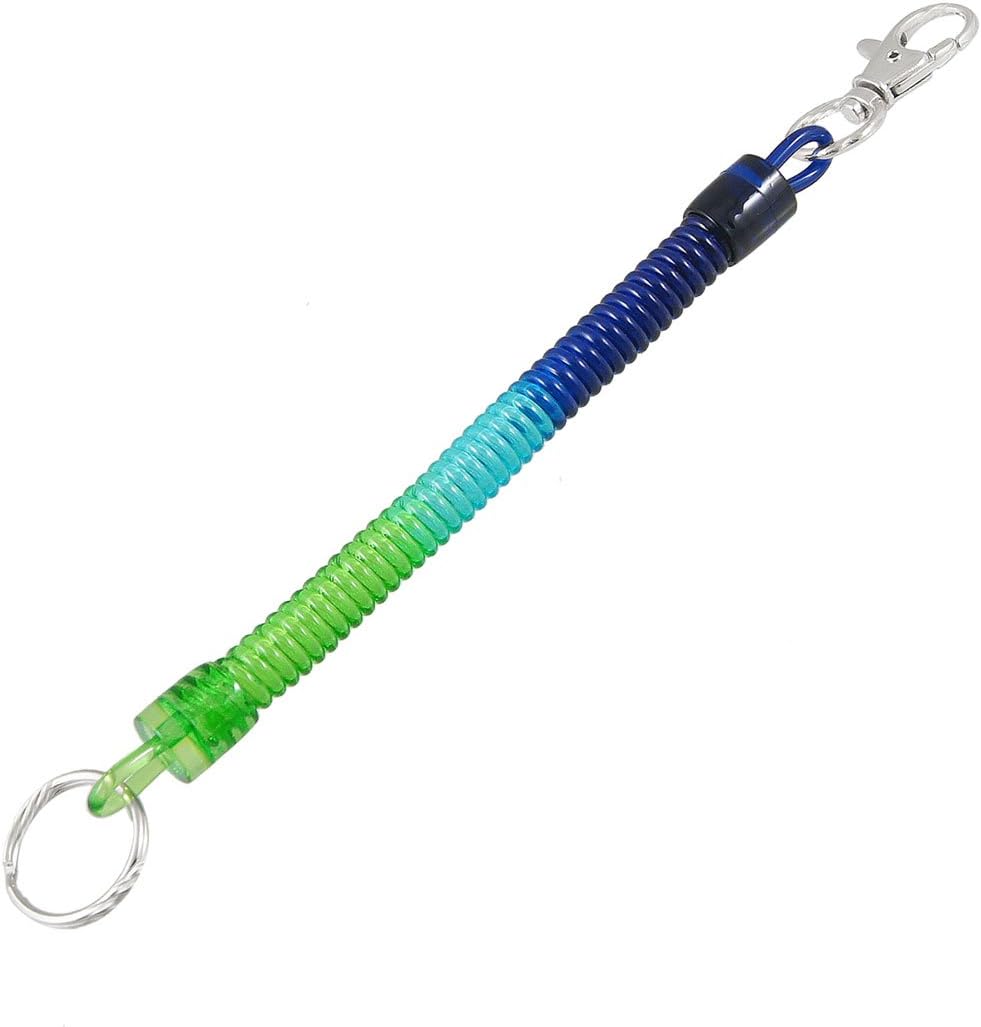 Amazon.com: uxcell Metal Coiled Lanyard, Spiral Retractable Spring Coil ...