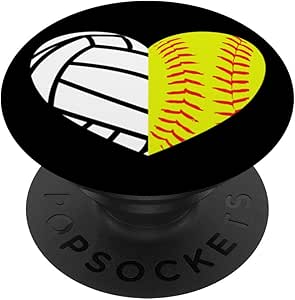 Amazon.com: Volleyball Softball Heart PopSockets Adhesive PopGrip ...