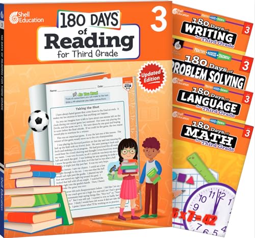180 Days of Third Grade Practice, 3rd Grade Workbook Set for Kids Ages ...